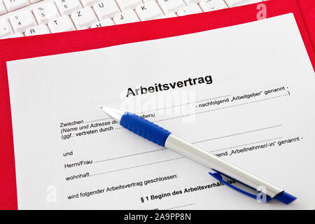 German employment contract background close-up Stock Photo - Alamy