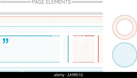Abstract circle pattern page separator line decoration set from colored ...
