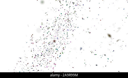 floating microplastic particle, nurdles pollution isolated on white ...