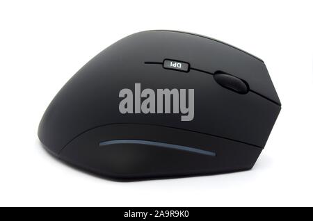 Side view of computer ergonomic mouse isolated on studio background ...