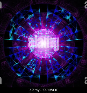 Energy Sphere With Glowing Core. Concept For Antigravity, Magnetic ...