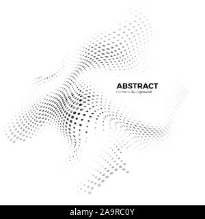 Abstract halftone background with dynamic waves. Halftone design element motion effect. Warp ...