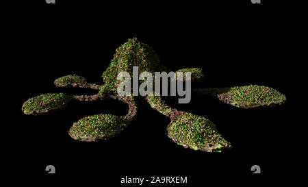 alien plant, extraterrestrial world flora isolated on white background ...