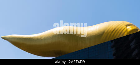 The Asahi black brewery hall, AKA the Asahi Super Dry Hall with the ...