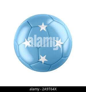 Micronesia flag and soccer ball. National football background. Soccer ...