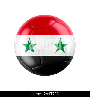 Soccer ball Syria flag on a soccer pitch. 3d illustration Stock Photo ...