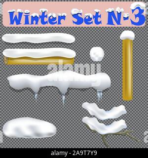 Realistic snowdrift isolated on transparent background. Snowy landscape ...