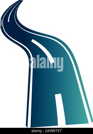 winding asphalt road gradient icon vector illustration Stock Vector ...