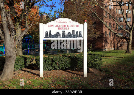 The NYCHA Gov. Alfred E. Smith Houses complex of apartments in the Two ...
