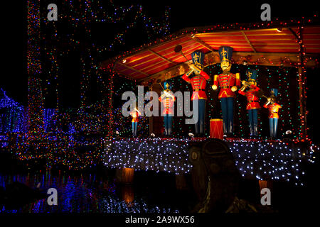 Stanley Park Vancouver Christmas displays with a big red reindeer in ...