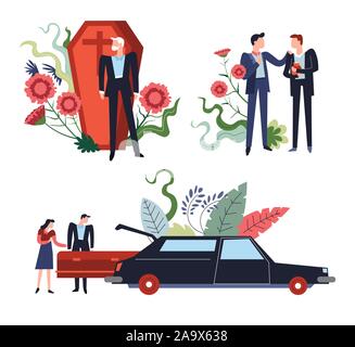 Man Funeral Burial Coffin Death Dead Died Stick Figure Pictogram Icon ...