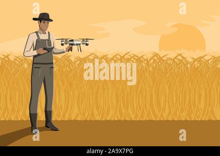 Modern Farm Field Agriculture Wheat Plant Logo Design with Sunrise ...