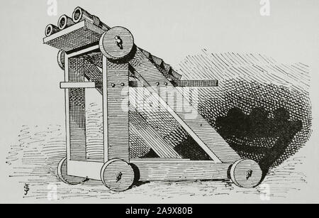 Artillery war weapon. Infernal machine or organ cannon. It was a cannon ...