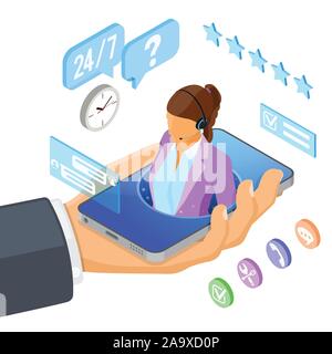 Isometric Online Customer Support Stock Vector Image & Art - Alamy