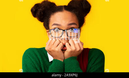 Teenager child girl with shocked facial expression. Surprised face ...