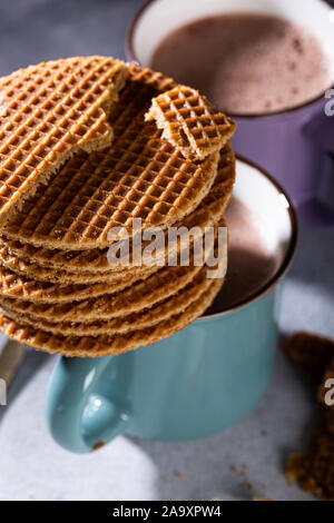 Traditional dutch cookies syrupwaffles Stock Photo - Alamy