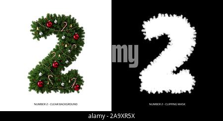 Christmas alphabet number 2 illustration Stock Photo - Alamy