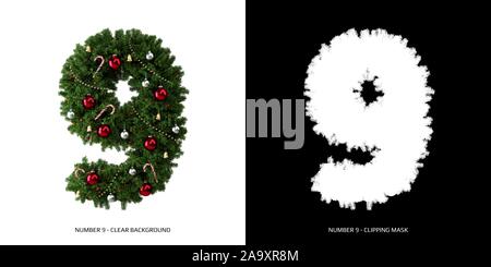 illustration of christmas numbers isolated Stock Photo - Alamy