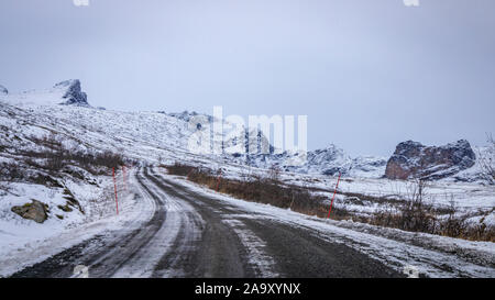 winter wonderland between Tromvik and Rekvik on Kvaløya, North Norway ...