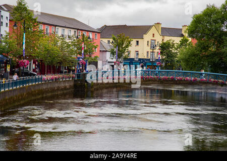 Footbridge over the Garavogue River, Sligo city, County Sligo, Ireland ...