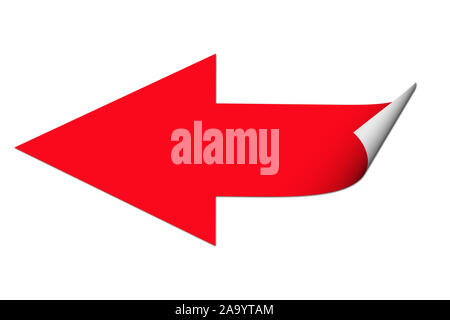 White directional arrow red background Stock Photo - Alamy