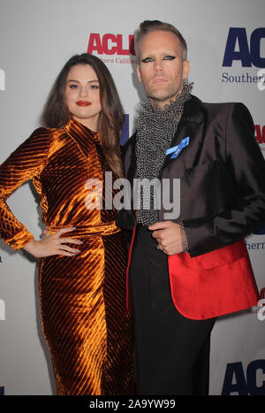 Selena Gomez and Justin Tranter at the ACLU SoCal's 2019 Bill Of Rights ...
