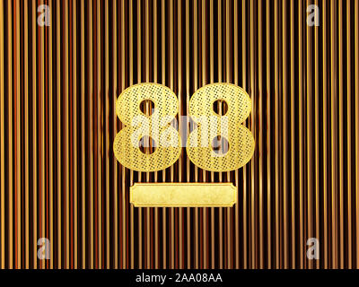 number 88 (number eighty-eight) perforated with small holes on the ...