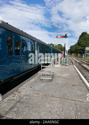 Platform of Isfield Station near Uckfield and East Sussex, home of the ...