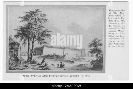 New York Croton Distributing Reservoir 1850 Stock Photo - Alamy