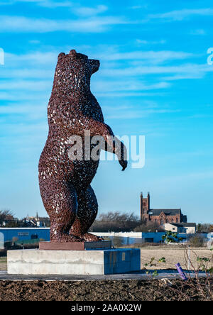 The Dunbar Bear sculpture by Kelpies sculptor Andy Scott, Dunbar, East ...
