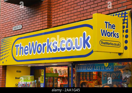 The Works business sign in Dorchester in Dorset, UK. Picture Credit ...