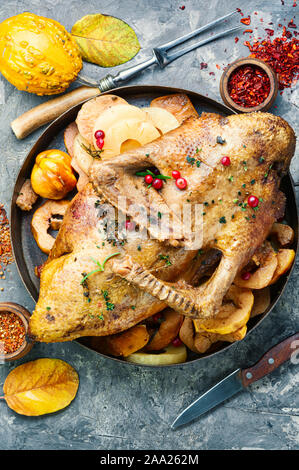 whole baked duck for a festive table, one baked duck for a holiday ...