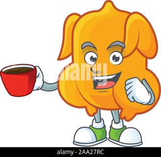 Mascot drinking in cup in the chicken thigh cartoon Stock Vector Image ...