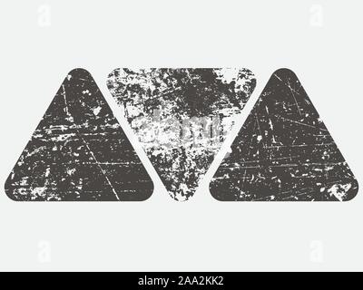 Set of grunge triangles. Damage triangle grunge shape silhouette ...