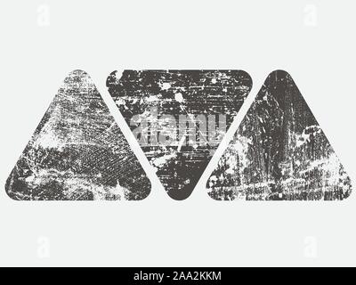 Set of grunge triangles. Damage triangle grunge shape silhouette ...