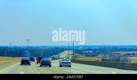 Cars on a Michigan freeway Stock Photo - Alamy
