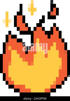 Fire pixel art. 8 Bit Flame. vector illustration Stock Vector Image ...