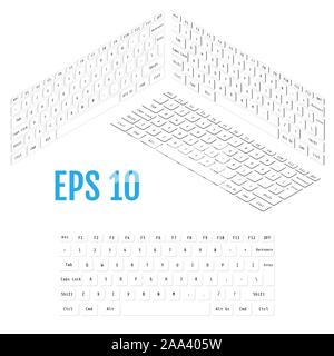 Vector modern qwerty Keyboard Layout Stencil cut. Gradient background ...