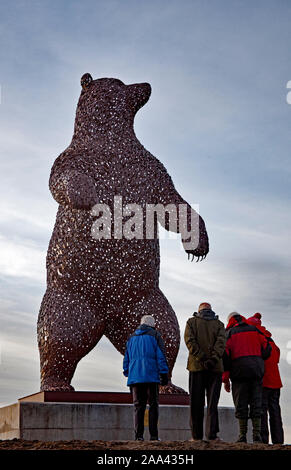 The Dunbar Bear sculpture by Kelpies sculptor Andy Scott, Dunbar, East ...