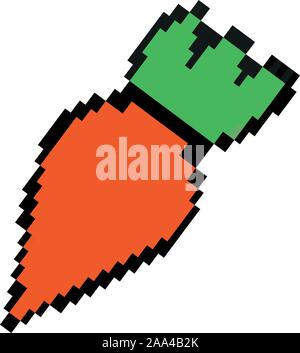 Carrot pixel art isolated. 8 bit pixelated Vegetable Vector ...