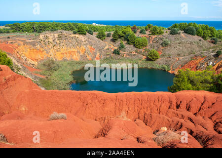Lake of Bauxite, an abandoned and flooded bauxite quarry near Otranto ...