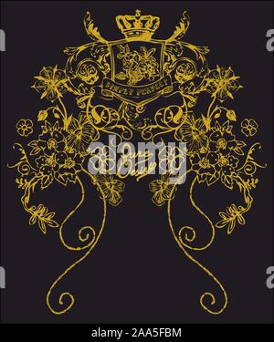 Oriental vector ornament with arabesques and floral elements ...