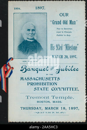 A banquet and jubilee event held by the Massachusetts Prohibition State ...