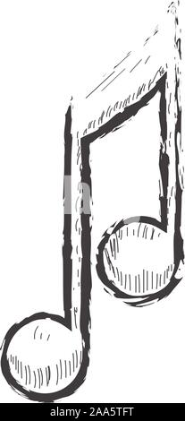 Isolated eighth musical note sketch - Vector illustration Stock Vector ...