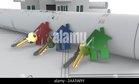 Key project delivery concept, 3d render Stock Photo - Alamy