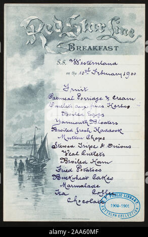 ILLUS, STEAMSHIP IN BG; SAILING SHIP AND FISHERMEN IN FG; 1900-0885 ...