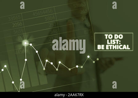 Writing note showing To Do List Be Ethical. Business photo showcasing ...