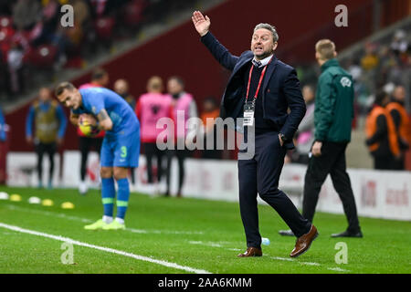 Coach Jerzy Brzeczek of Poland seen during the UEFA UNDER ...