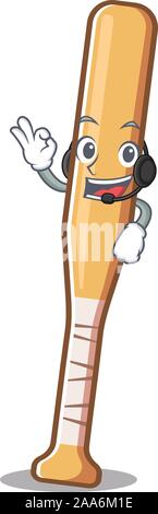 Listening music baseball bat character cartoon Stock Vector Image & Art ...