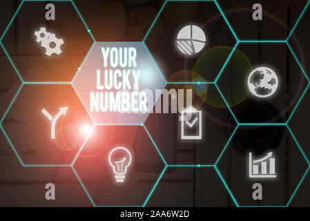 Text sign showing Your Lucky Number. Business photo showcasing ...